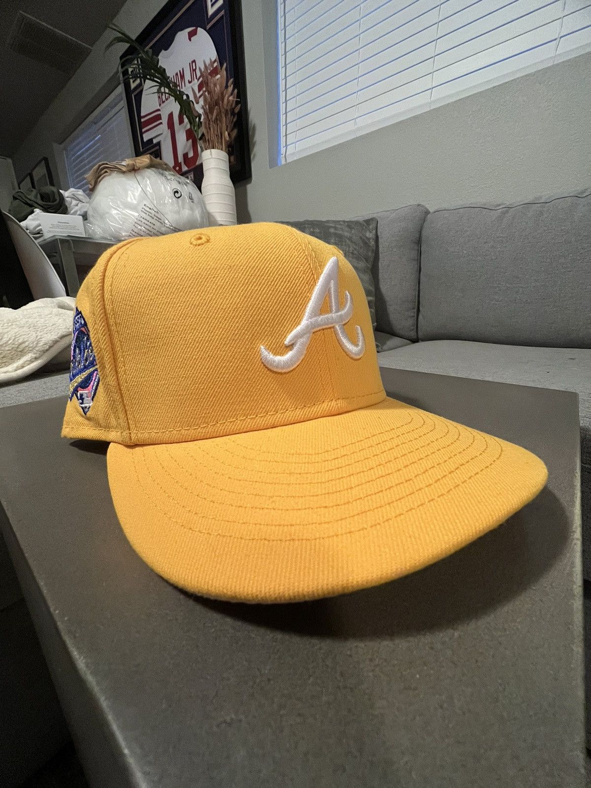 New Era Atlanta Braves Pink Lemonade Yellow Fitted Hat 7 3/8 | Grailed