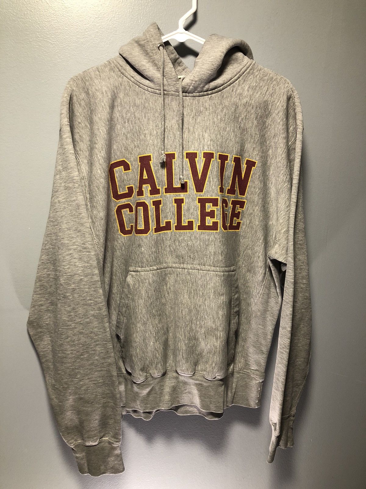 Champion × Vintage Vintage 1990s Calvin College Pro Weave Hoodie | Grailed
