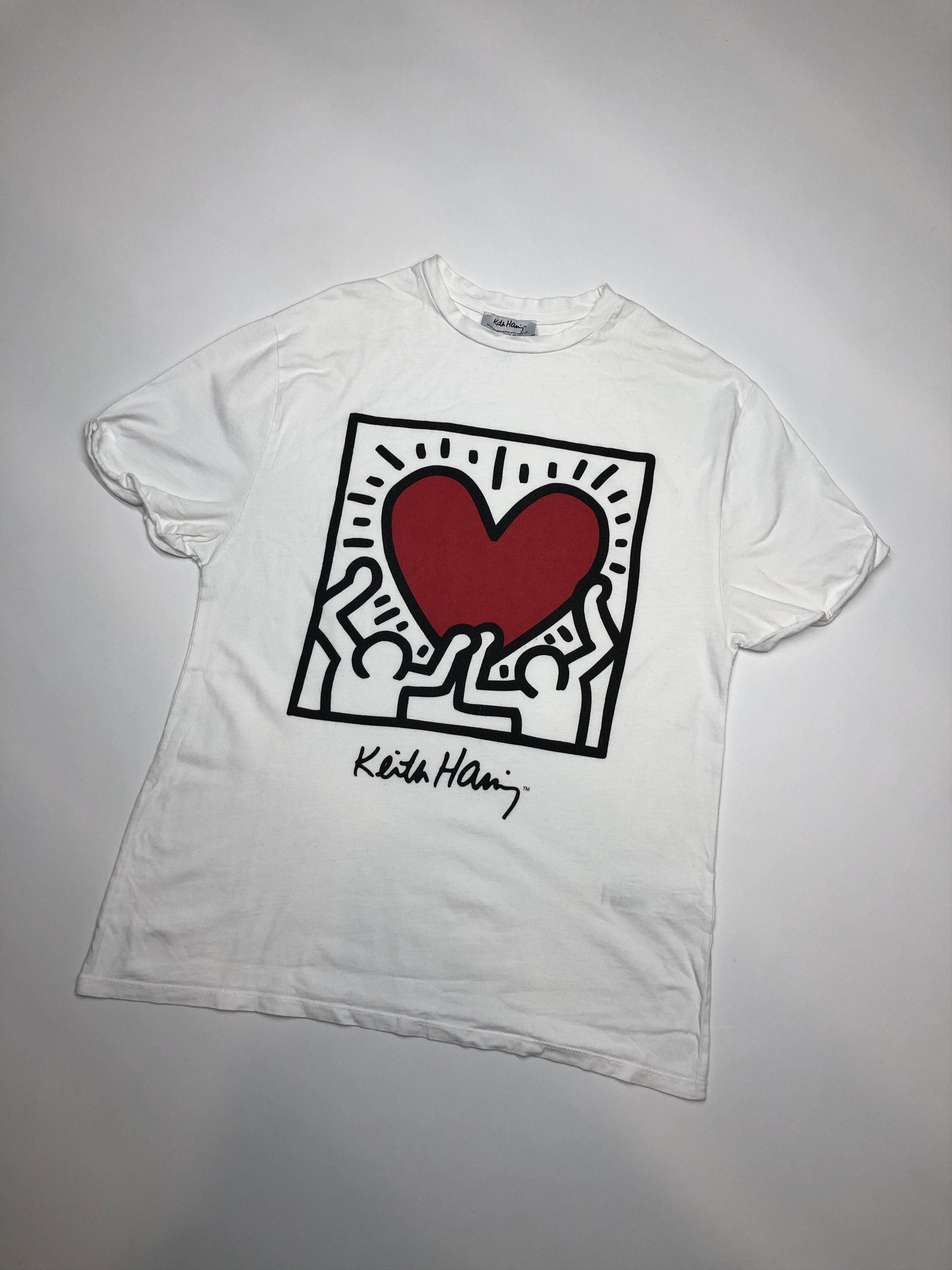 Art × Keith Haring Keith Haring Heart Artwork White Tee Art | Grailed