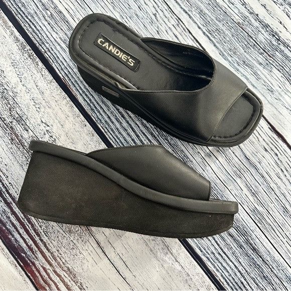 Vintage Vintage Candies 90’s Platform Slides Black | Grailed