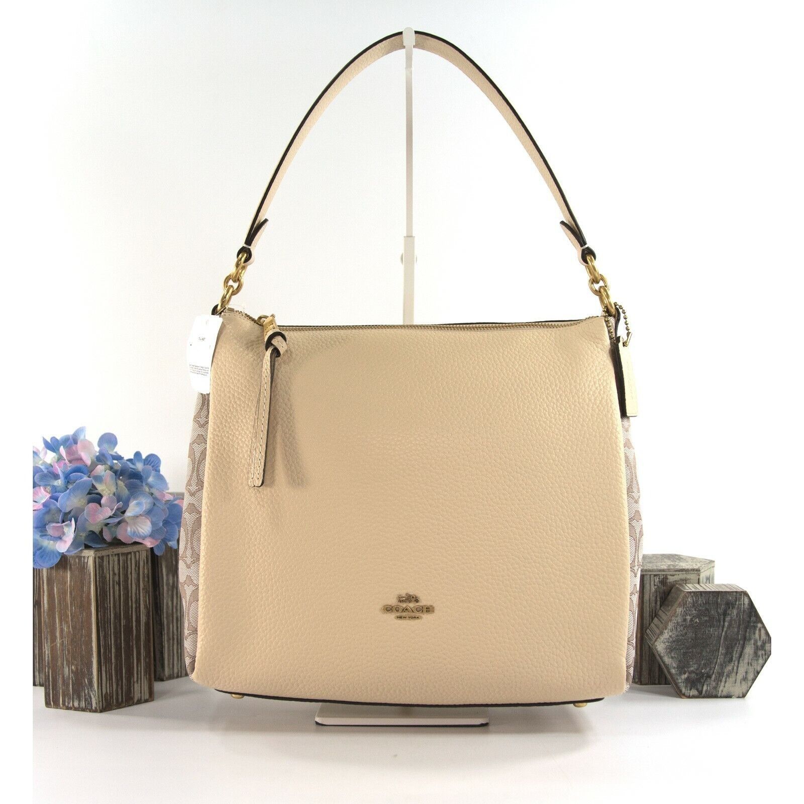 Coach Coach Stone Ivory Signature Logo Shay Hobo Shoulder Bag NWT | Grailed
