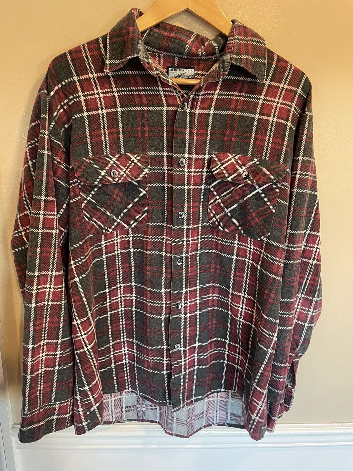 Fieldmaster Mens vintage fieldmaster long sleeve flannel shirt red xl ...
