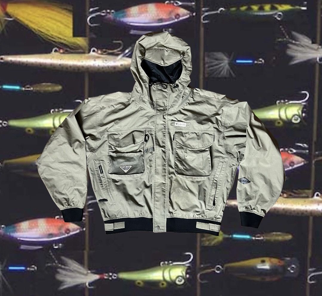 Columbia × Outdoor Life Columbia PFG 🎣 wading jacket fishing shell ...