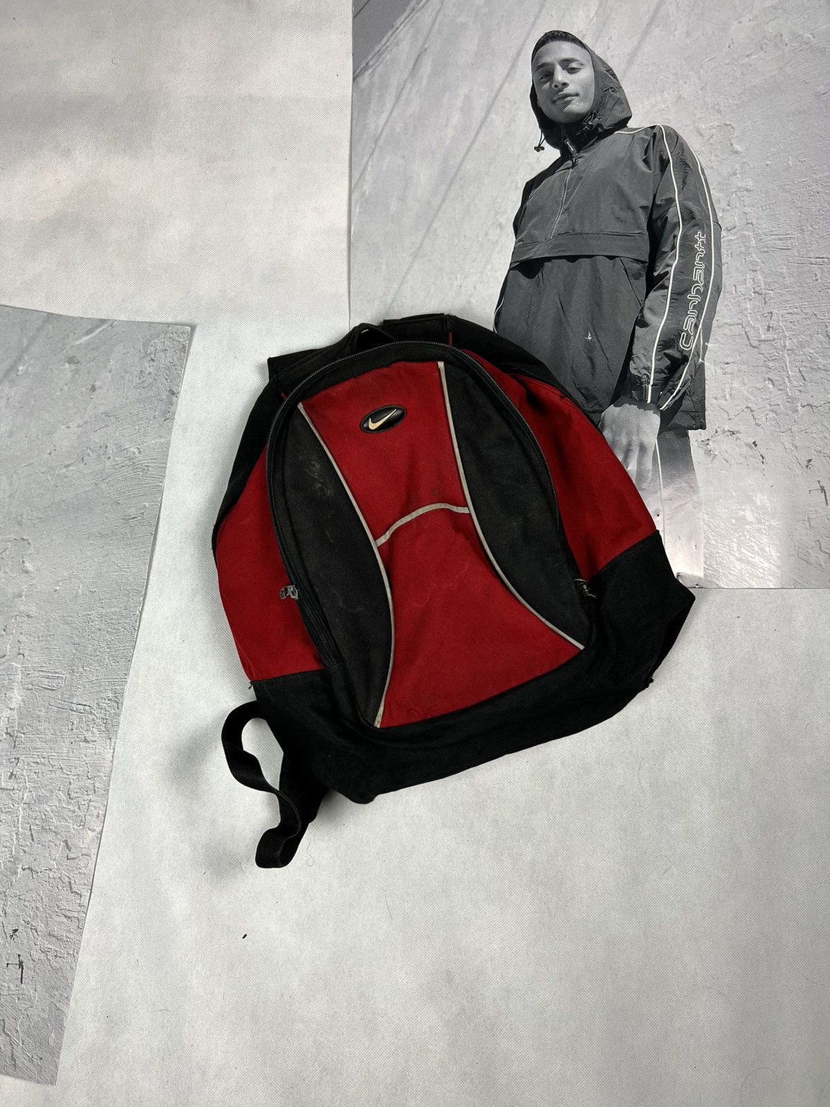 Nike × Streetwear × Vintage NIKE CENTER SWOOSH VINTAGE TRASHED BAG ...