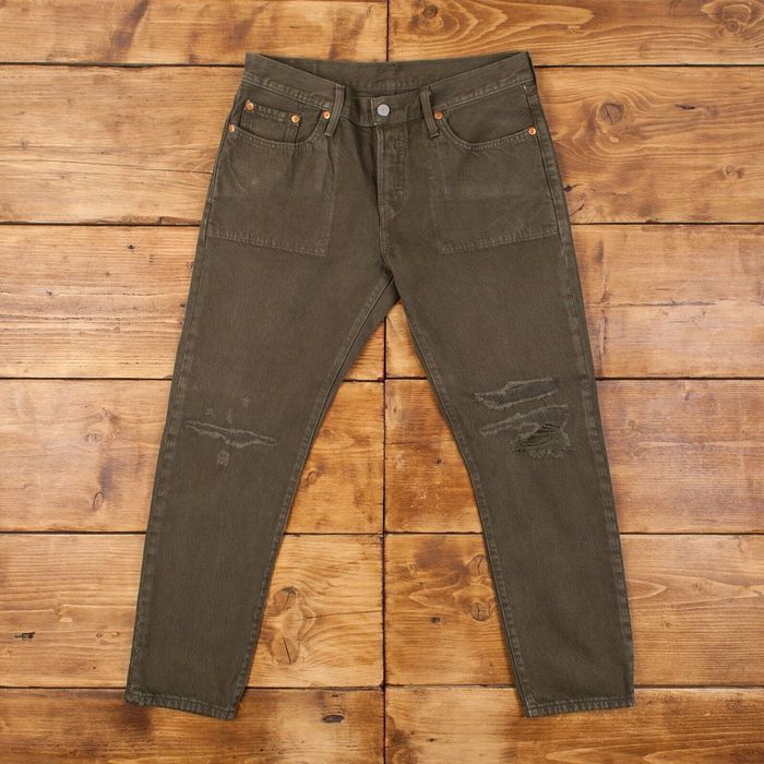 Levi's Vintage Levis 501 CT Jeans 32 x 28 Tapered Distressed Dark Green ...