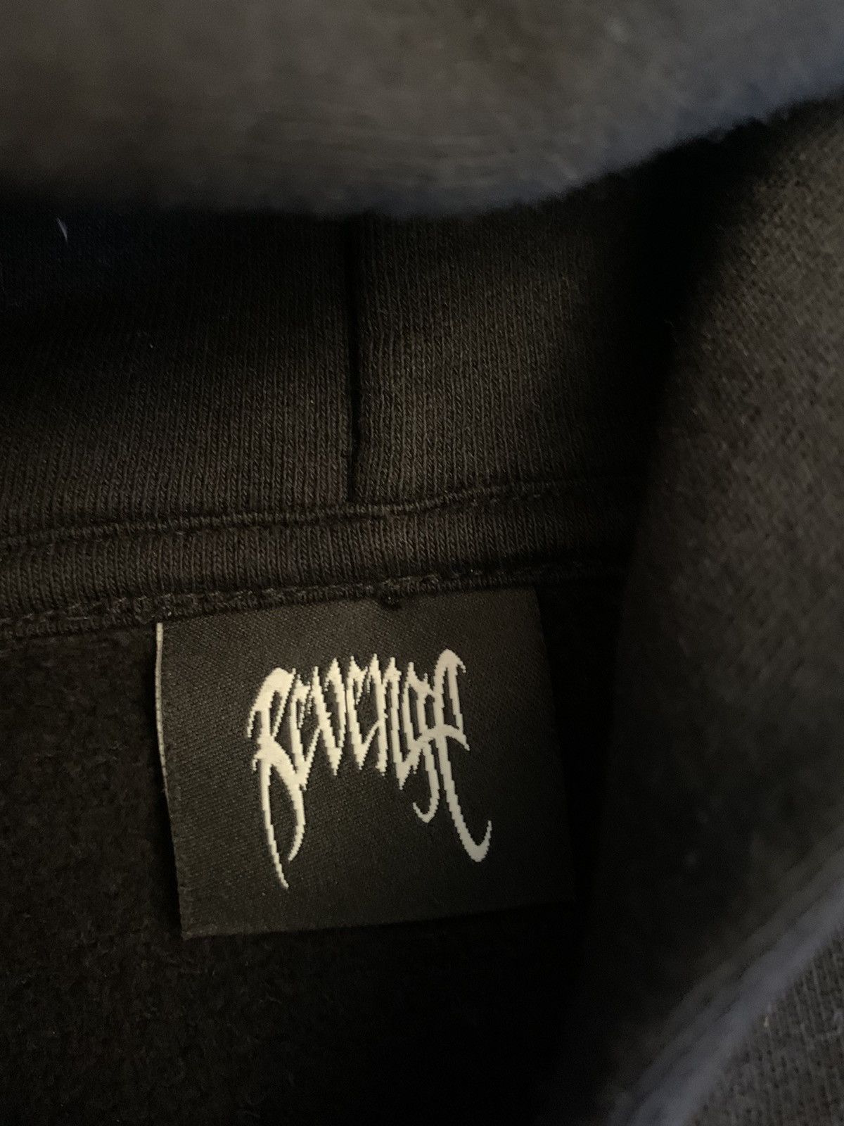 Revenge Revenge Black and Red Arch Logo Hoodie (M) | Grailed