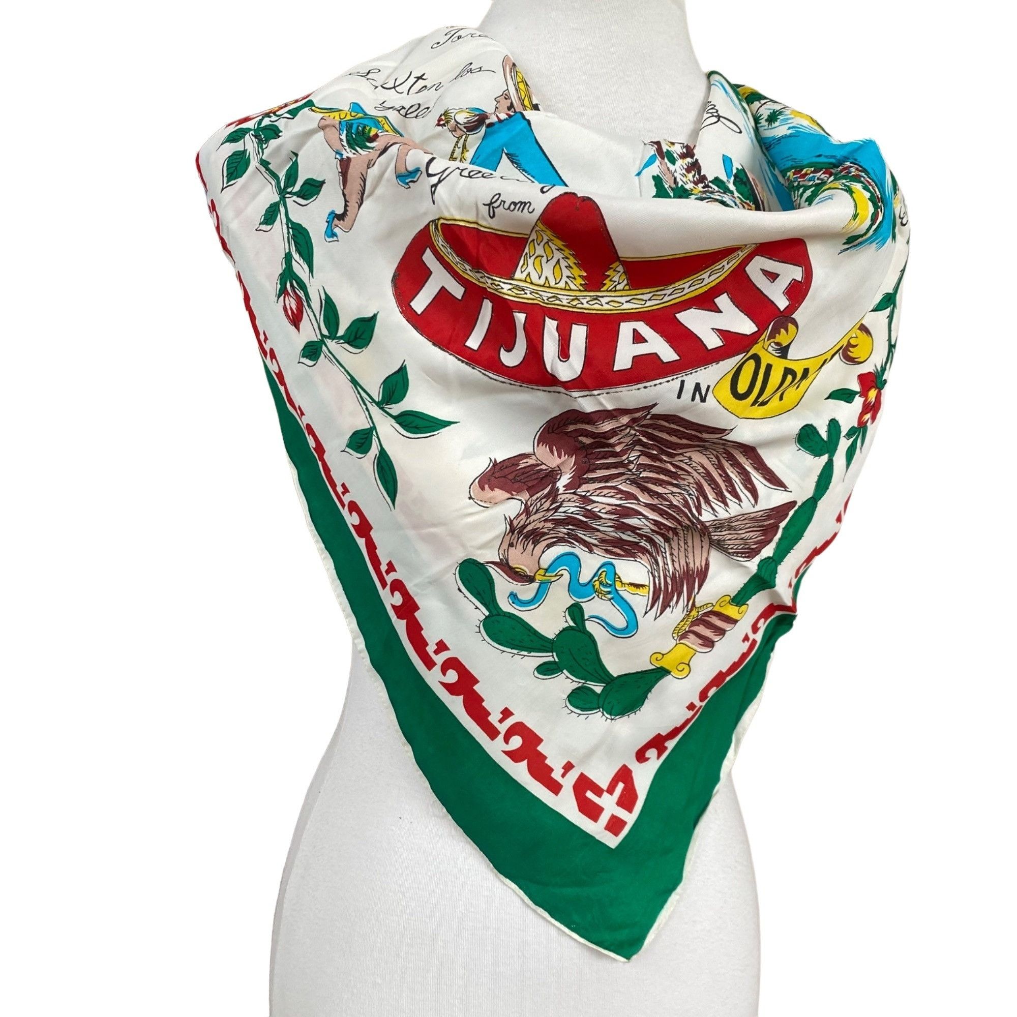 Mexicana × Streetwear × Vintage Vintage Scarf Latin Old Mexico Print ...