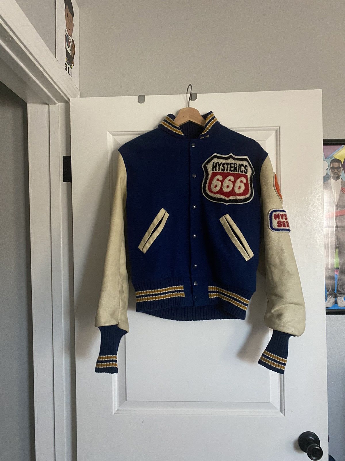 Hysteric Glamour Hysteric Glamour 666 Leather Varsity Jacket Size 36 | Grailed