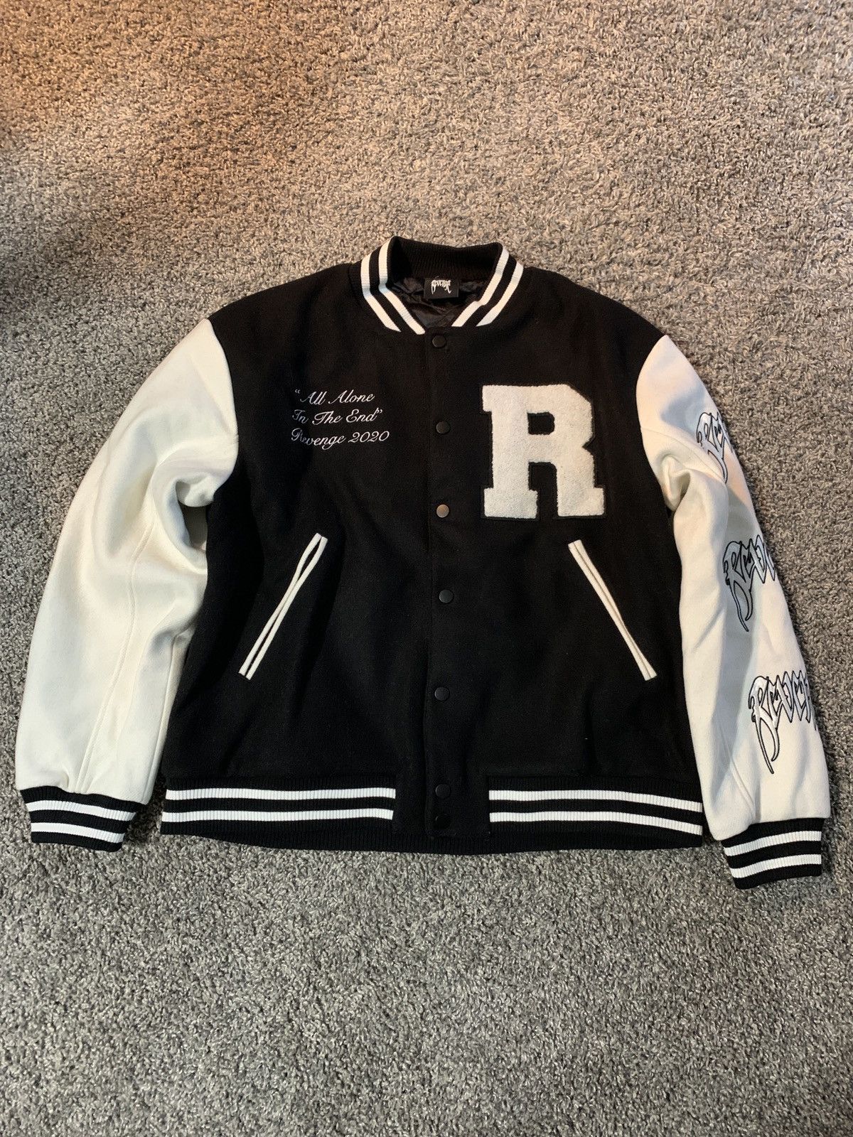 Revenge Revenge Varsity Jacket Black | Grailed