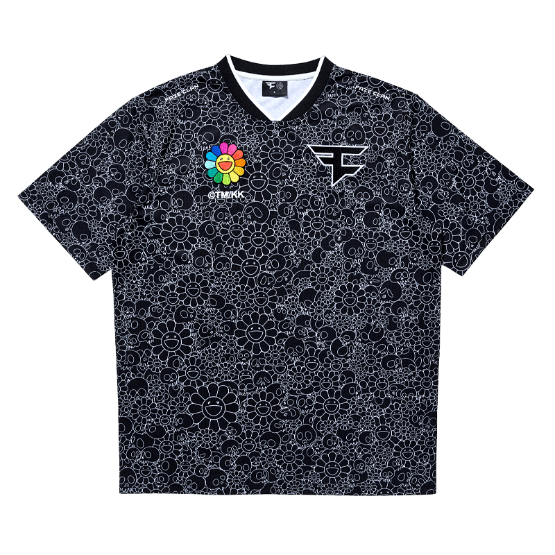 Takashi Murakami Takashi Murakami x Faze Clan Black Flower Jersey Size ...