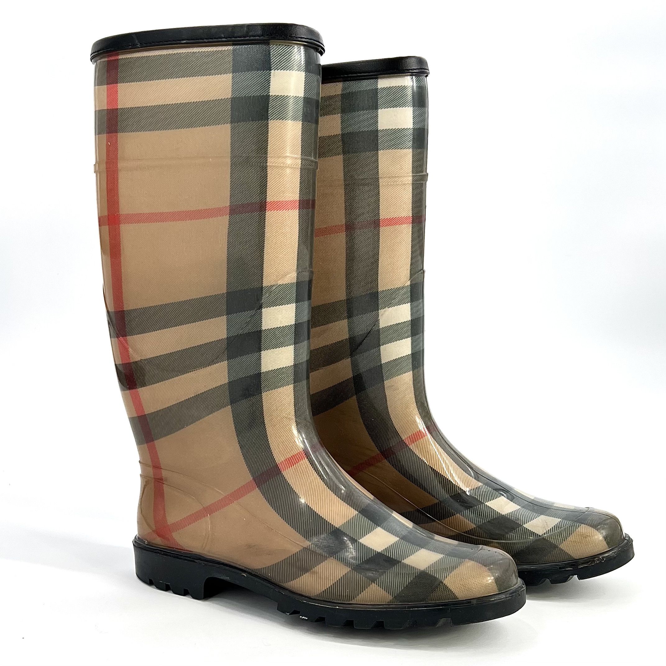 Burberry [sold] Signature Plaid Wellington Rubber Rain Boots | Grailed