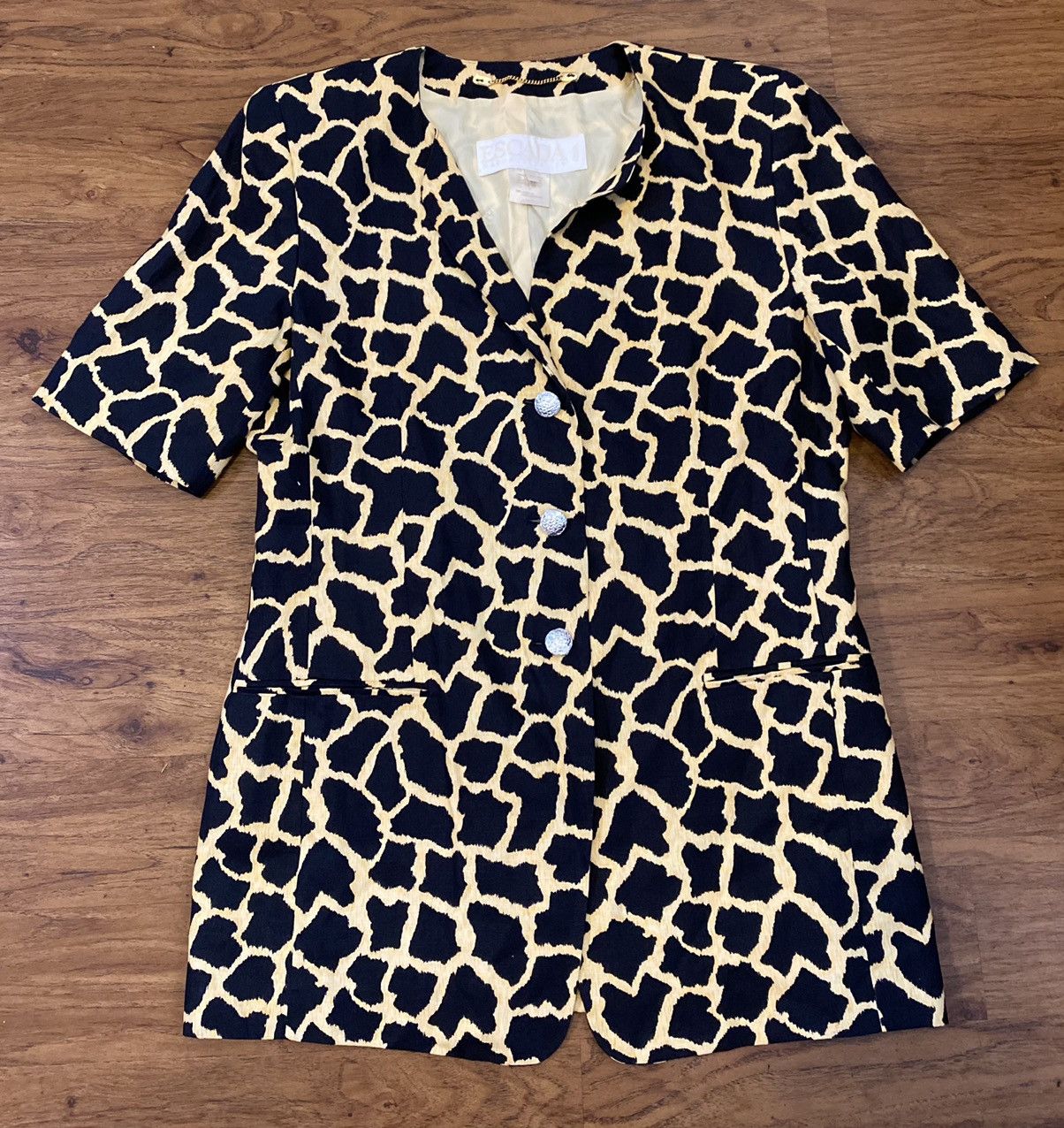 Escada Vintage 80’s Escada Blazer Short sleeve jacket Gold Germany ...