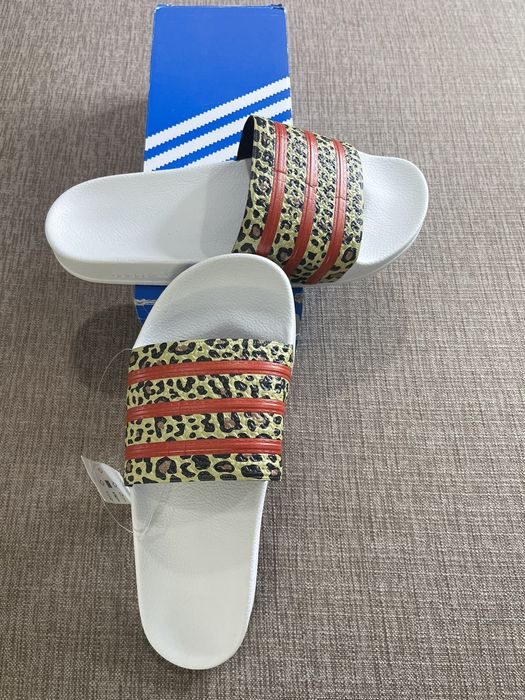 Adidas Adidas Adilette Print “Cloud White/Leopard” | Grailed