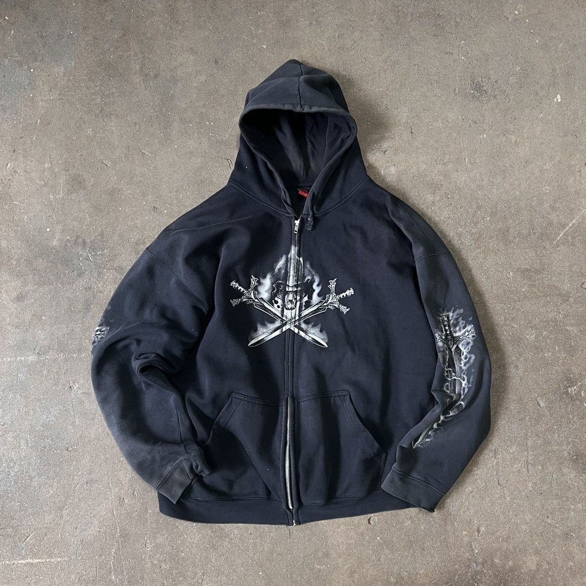 Vintage Vintage Y2K Goth Emo JNCO Style Sunfaded Oversized Hoodie | Grailed