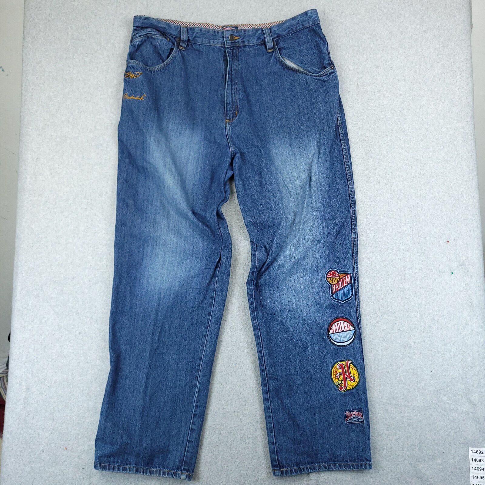 Fubu Platinum Fubu Jeans Mens 42 X 34 Blue Denim Harlem Globettroters ...