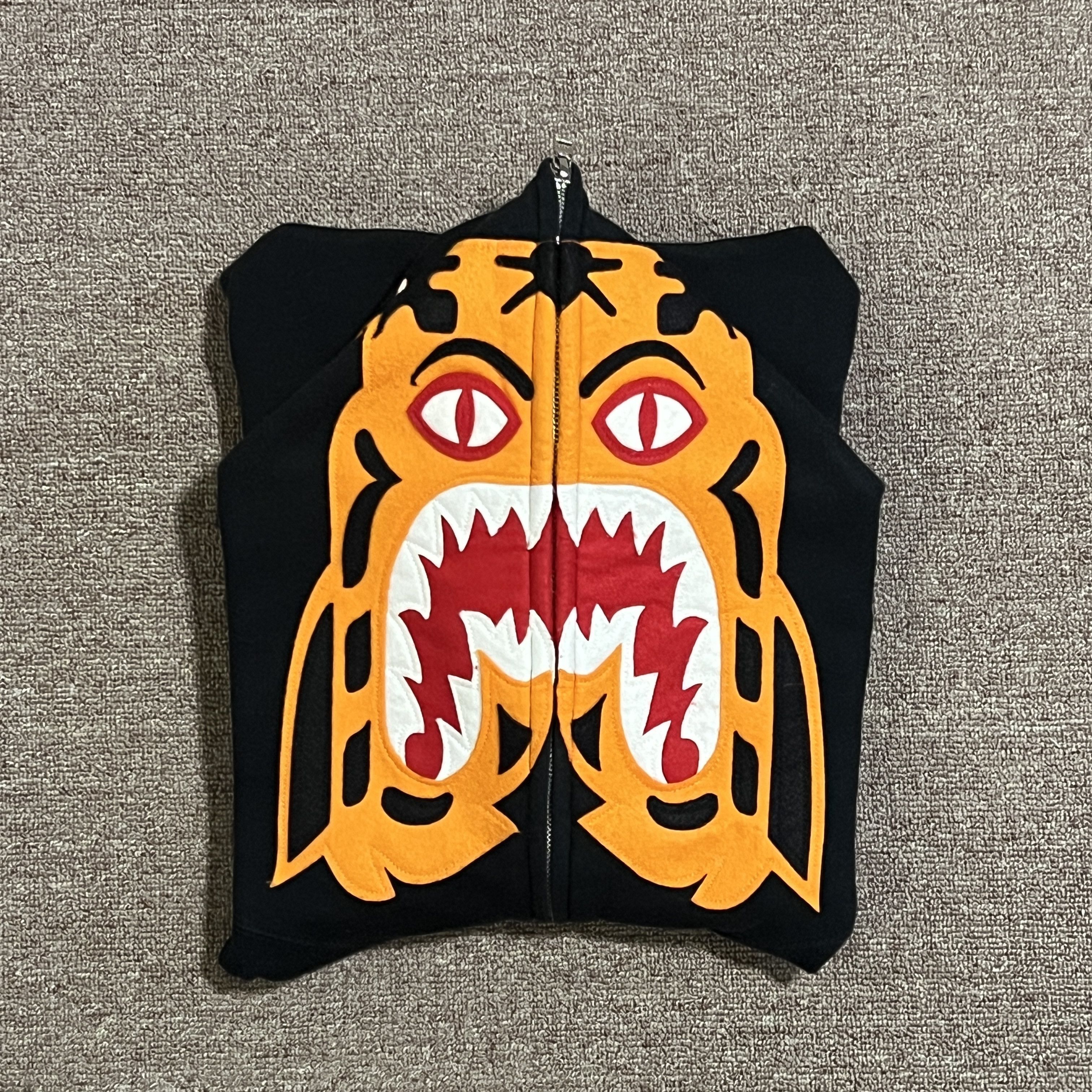 Bape Bape Plain Color Tiger VIntage Hoodie | Grailed