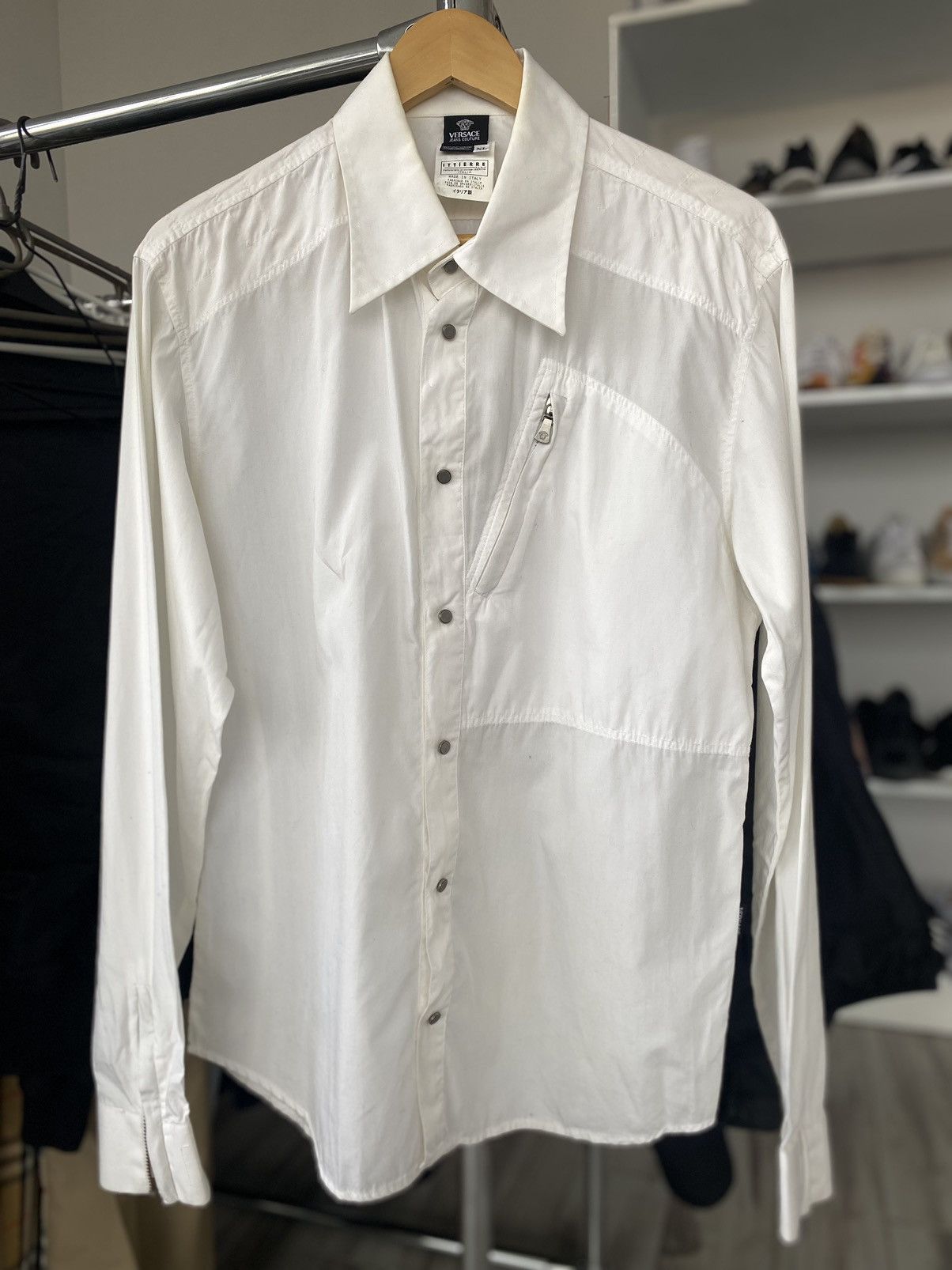 Luxury × Versace Versace white overshirt jacket | Grailed