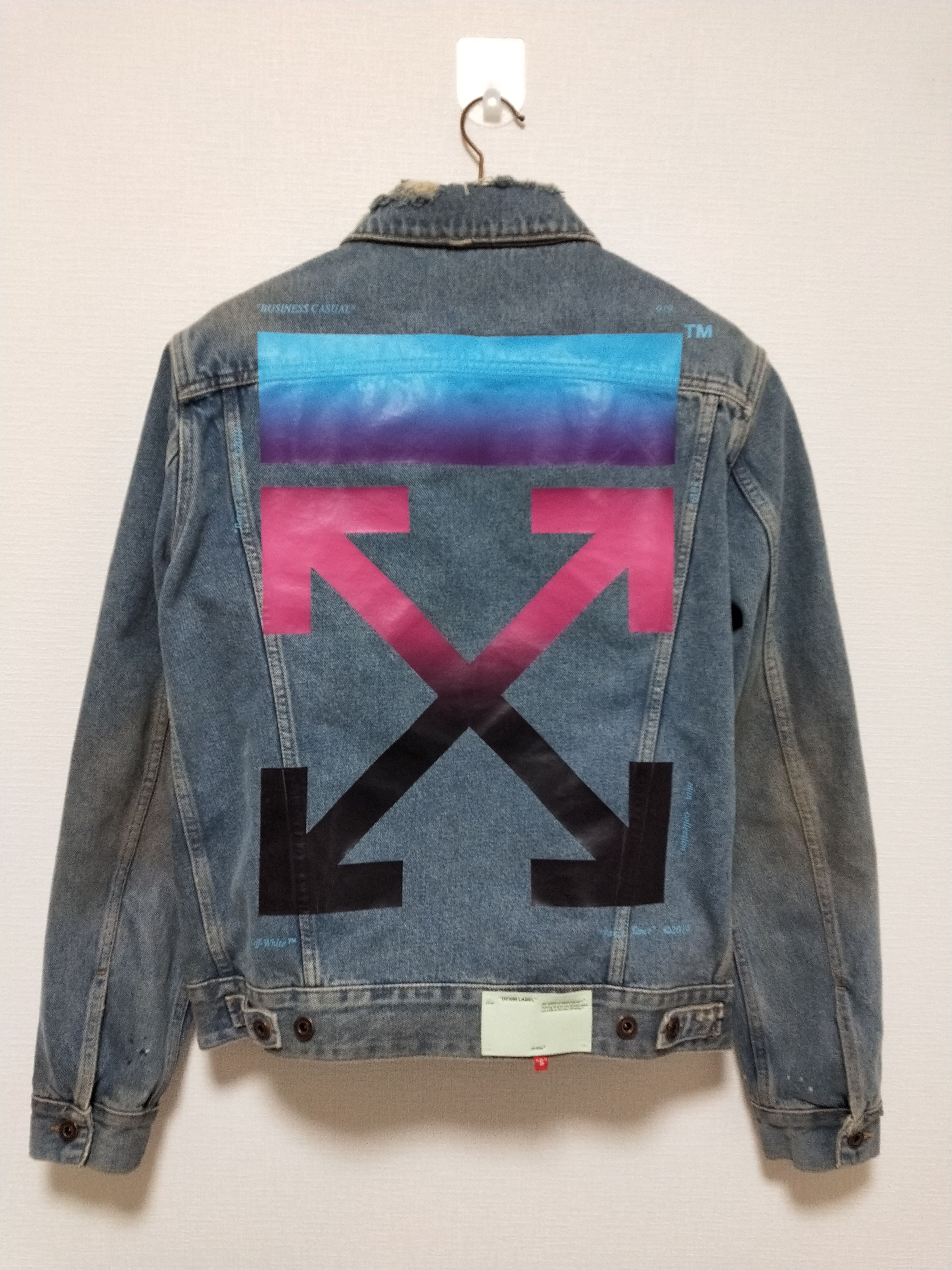 Off-White Gradient Arrows Denim Jacket | Grailed