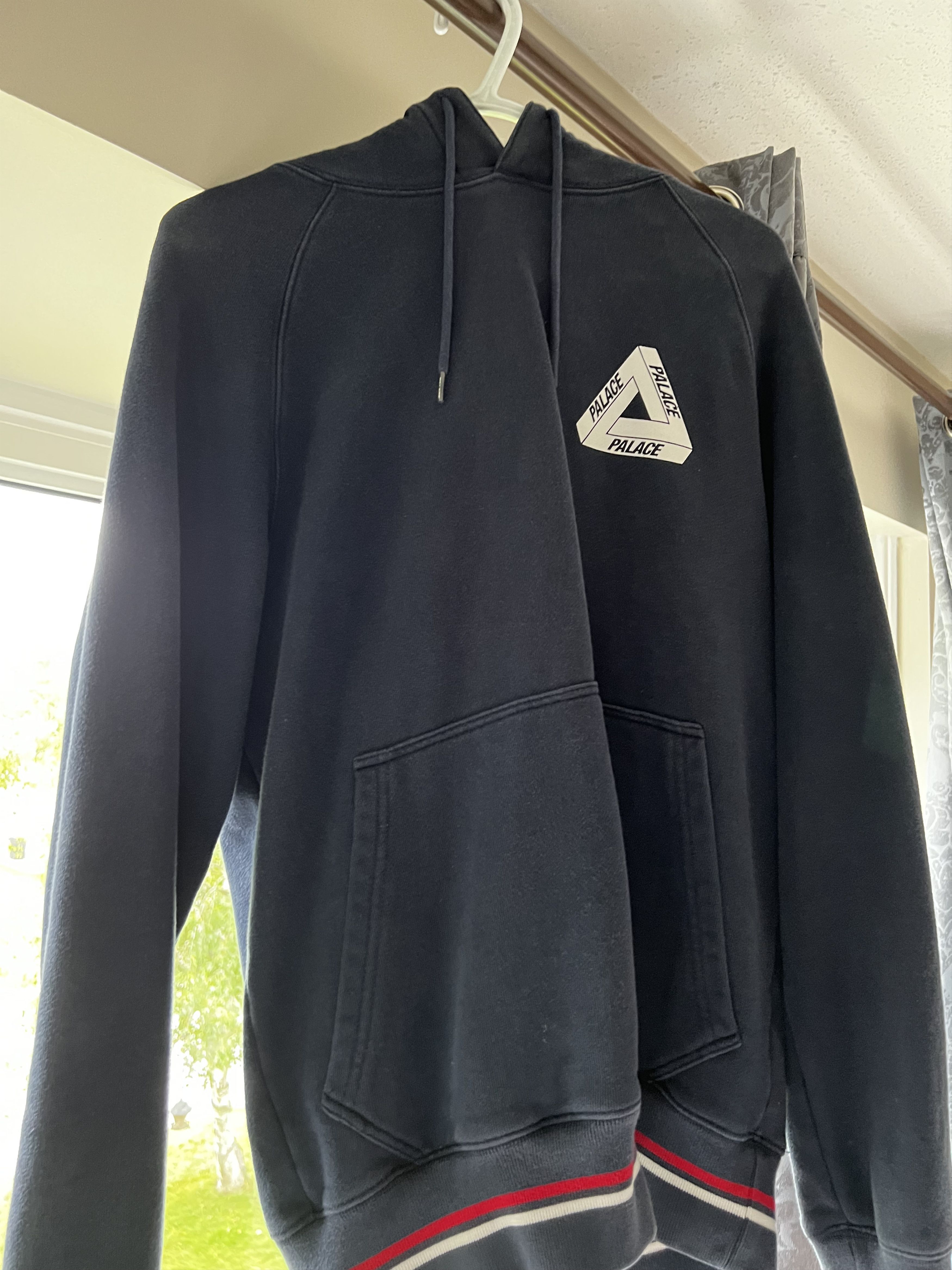 Palace Navy Palace Hoodie w/ Red & White Stripes | Grailed