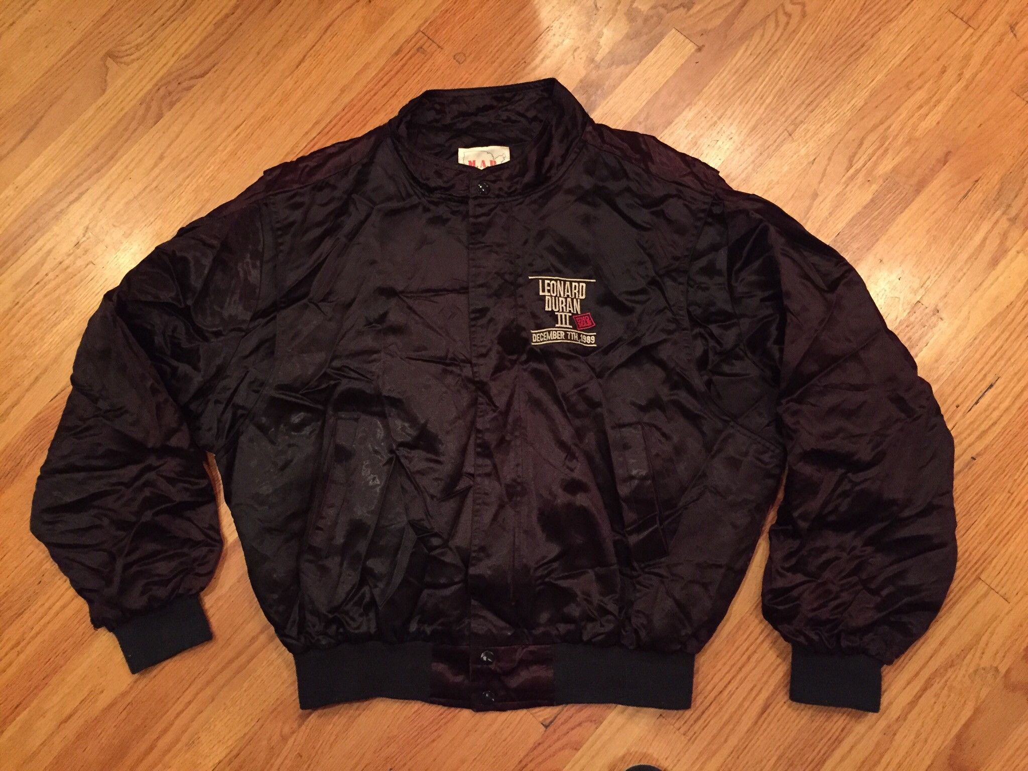 Vintage Vintage 1989 Sugar Ray Leonard Roberto Duran Fight Boxing Satin ...