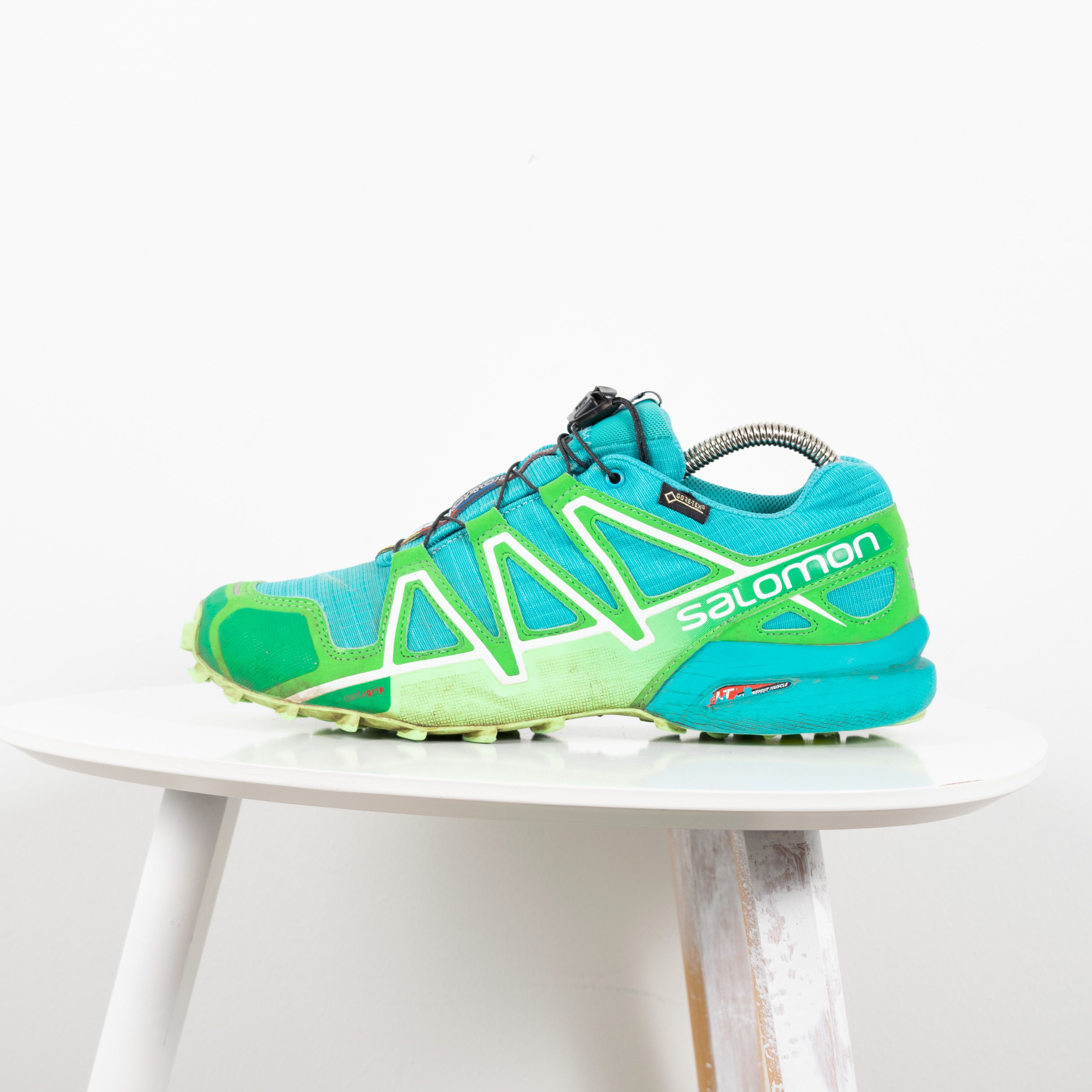 Vintage Salomon Gore-Tex Contagrip Turquoise Blue Running Shoes | Grailed