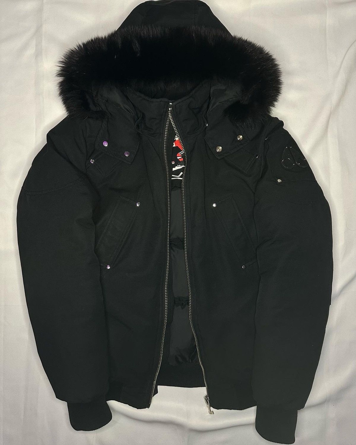 Moose Knuckles Moose knuckle “Ballistic Bomber” Jacket in black black ...