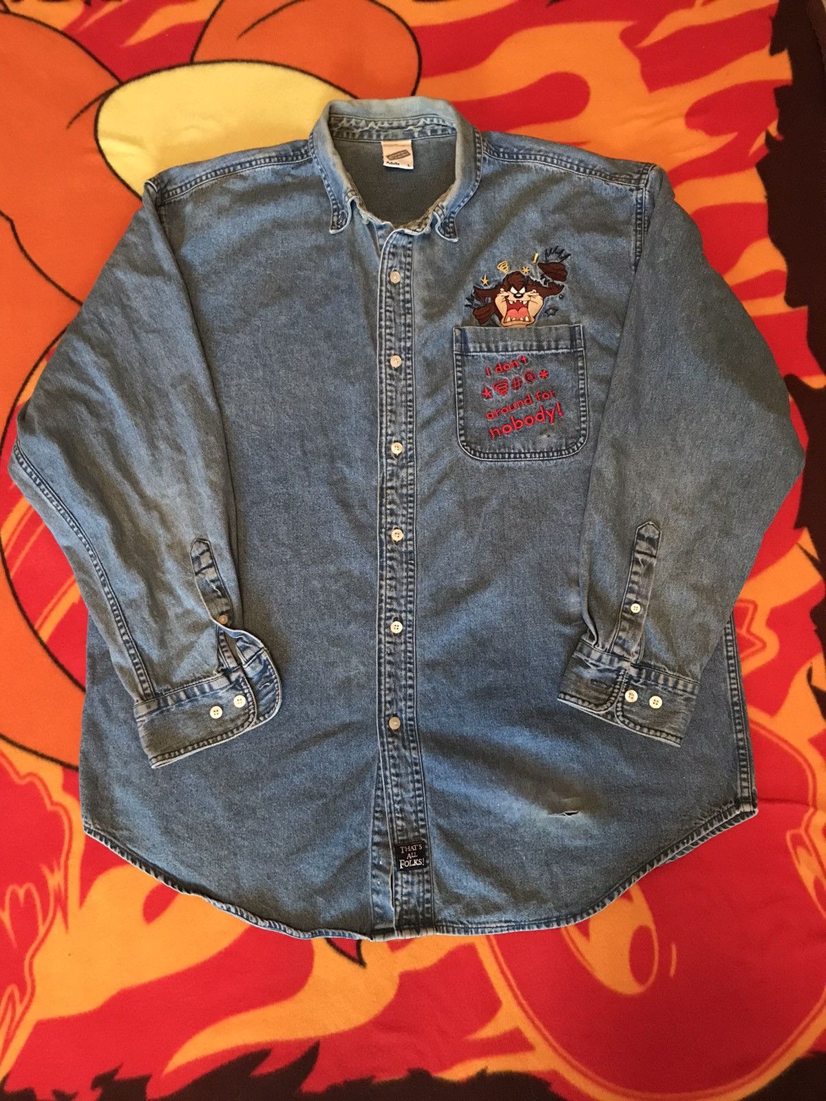 Distressed Denim × Vintage Vintage 90’s Taz Looney Tunes Distressed ...