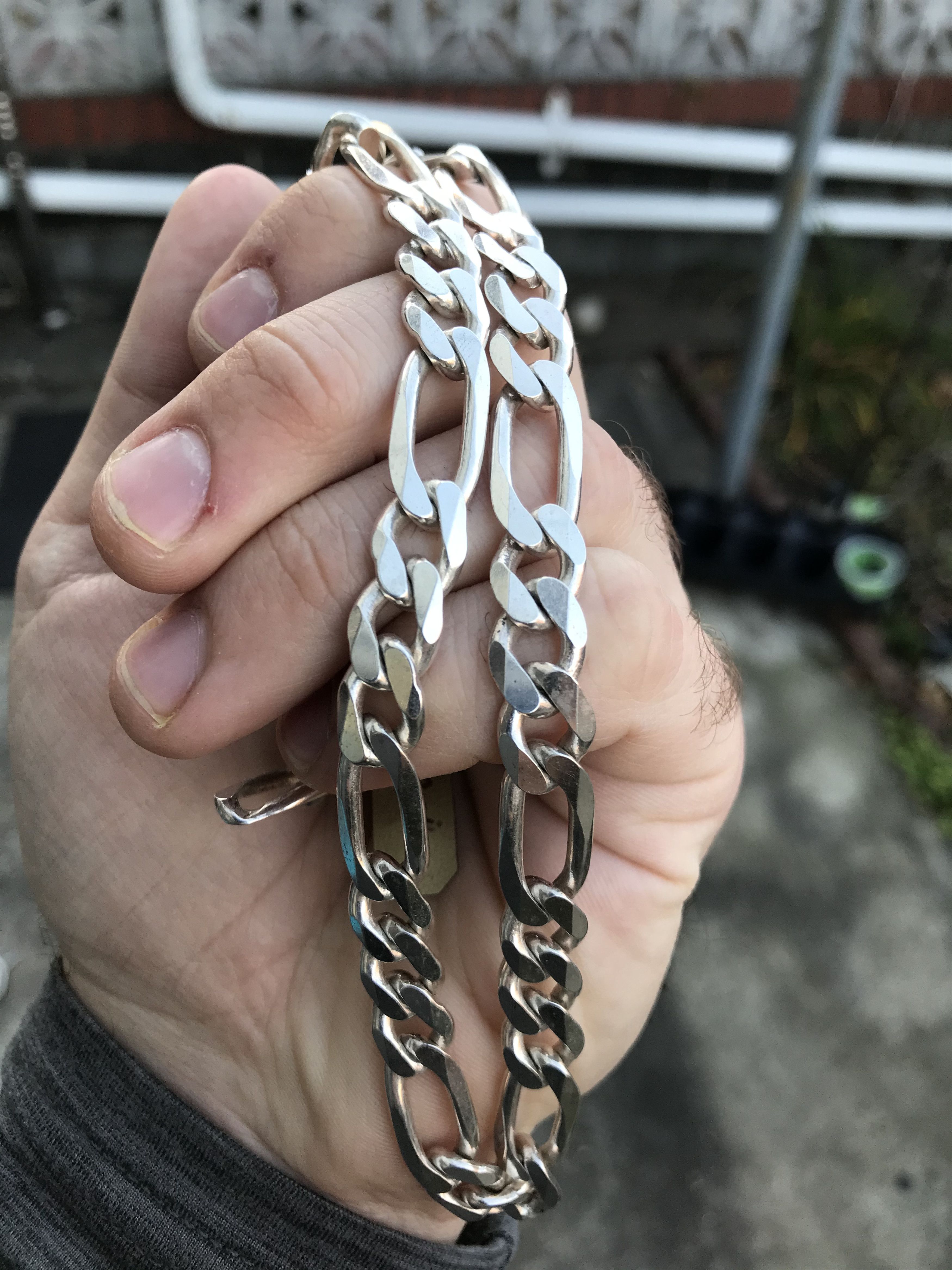 925 Silver Men’s 20 Inch Big Figaro Cuban Miami Chain | Grailed