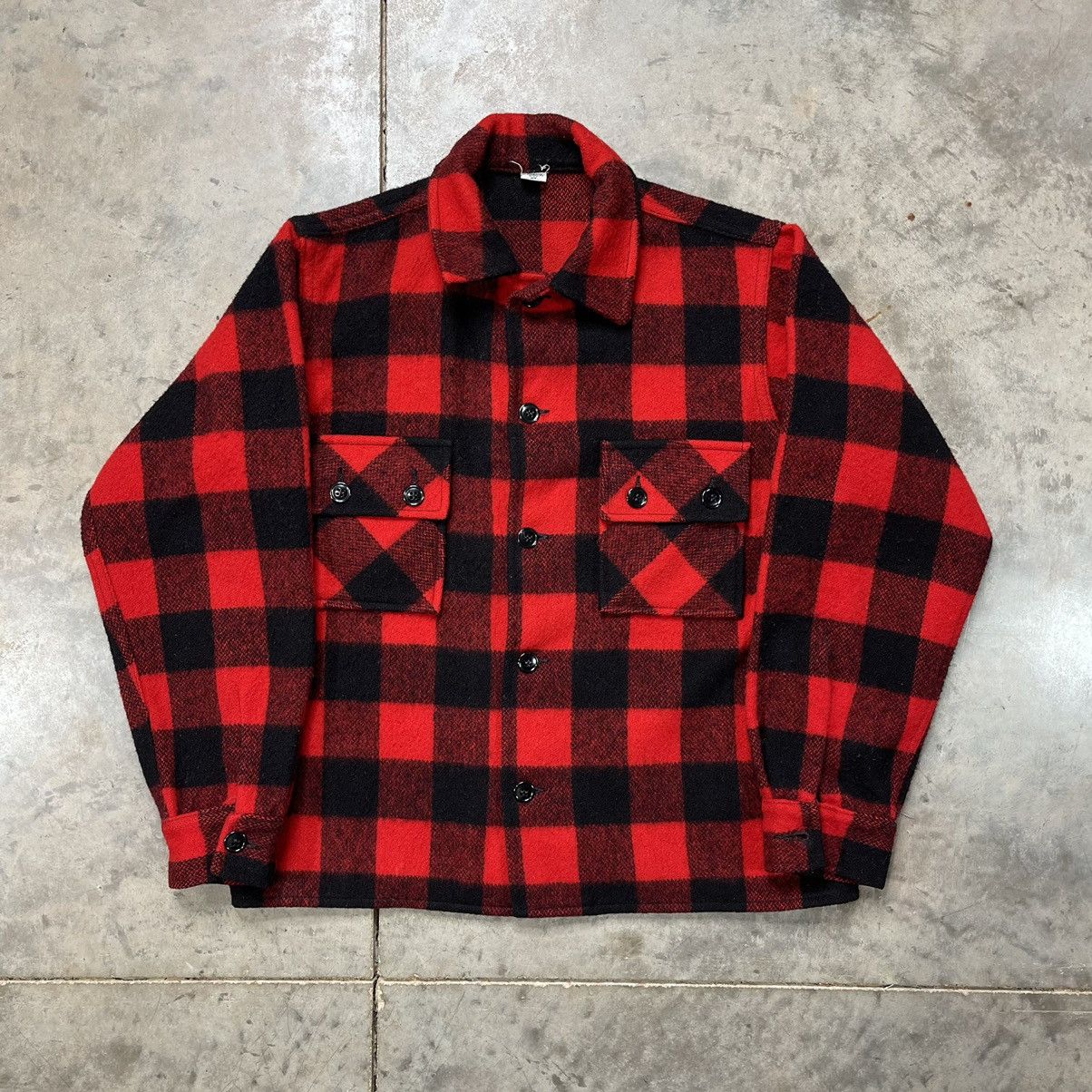 Made In Usa × Vintage Vintage 50s Mackinaw Wool Hunting Shirt Jacket ...