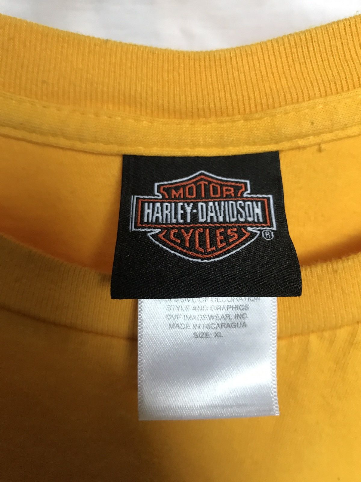 Harley Davidson Harley Davidson Yellow T-Shirt Tee Shirt Size Large ...