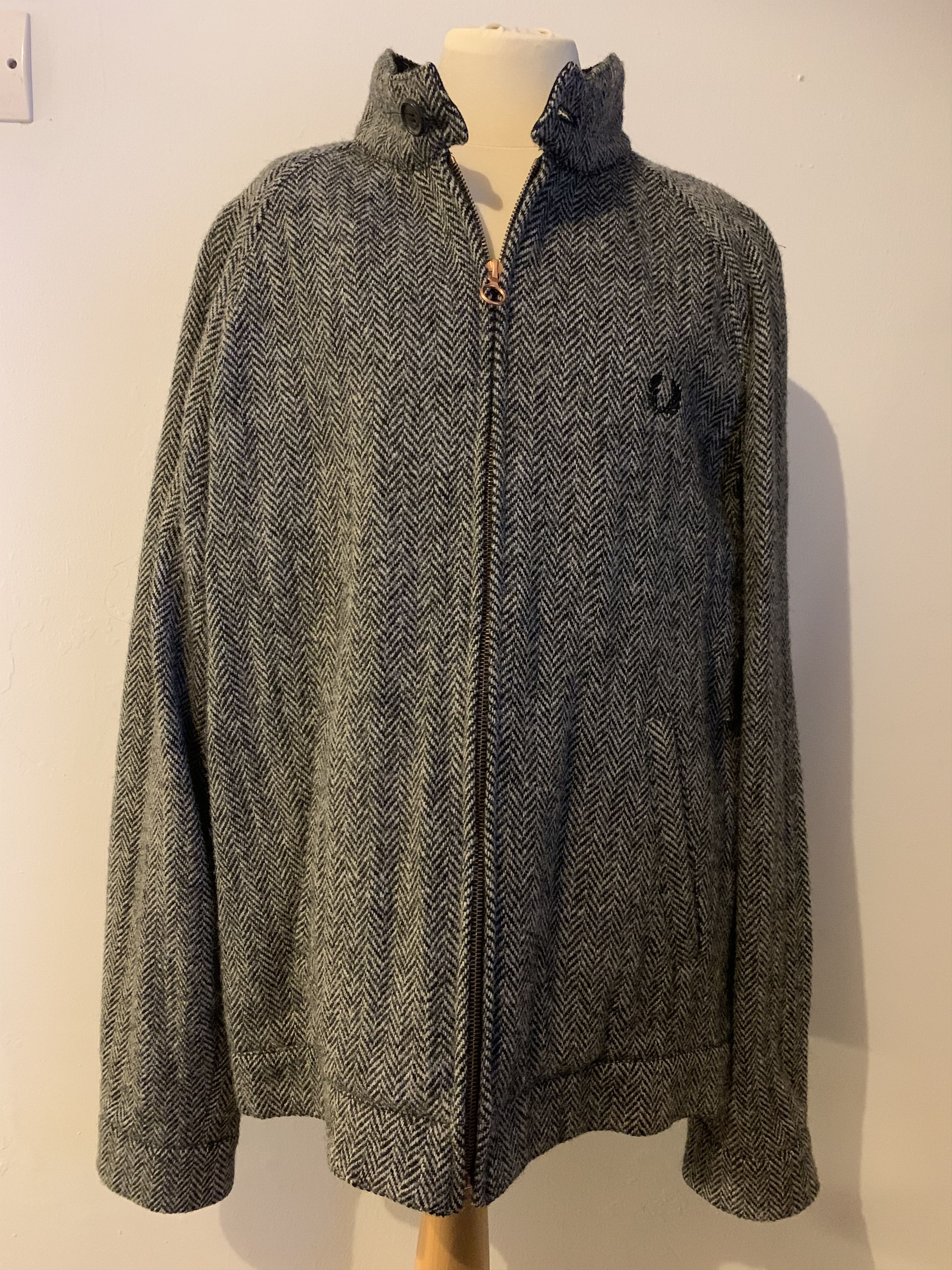 Fred Perry Fred Perry Harris Tweed Harrington Jacket Size 40" | Grailed