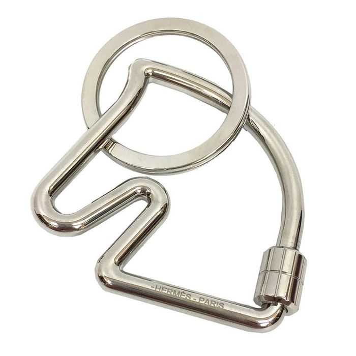 Hermes Hermes key holder ring Cheval silver metal stainless horse Porte ...