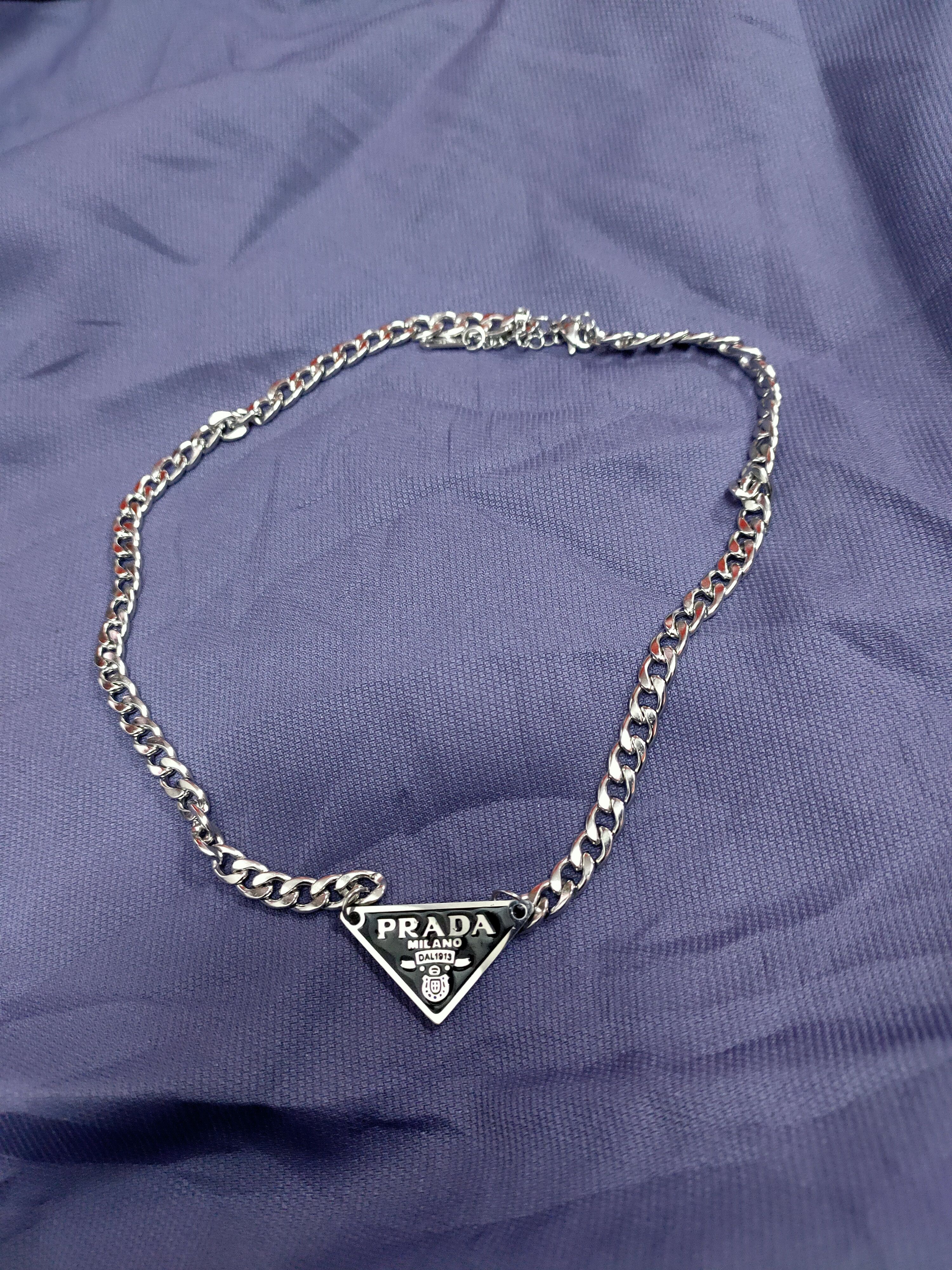 Jewelry PRADA Milano triangle pendant necklace | Grailed