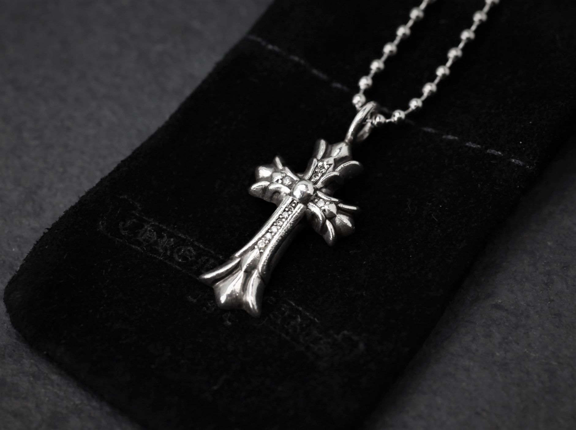 Chrome Hearts Diamond Double Cross Pendant and ball chain | Grailed