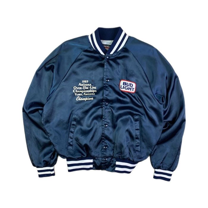 Vintage Vintage 80s Bud Light Over The Line Champions Satin Jacket ...