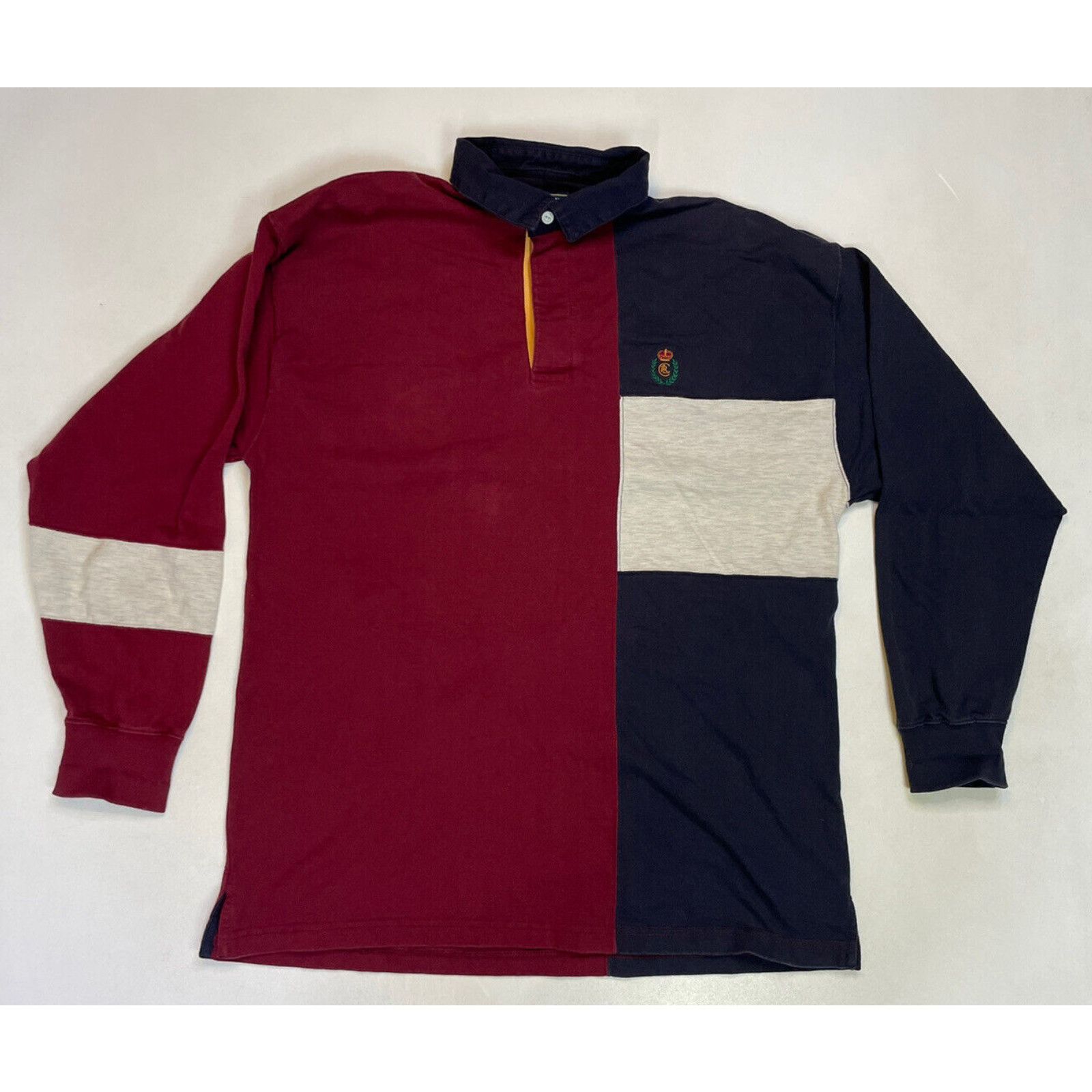 Chaps VINTAGE Chaps Ralph Lauren Rugby Polo Shirt Men Large Colorblock ...