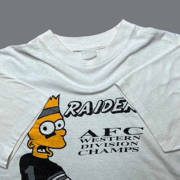 Vintage Vintage 1990s NFL Los Angeles Raiders Bart Simpson T-Shirt ...