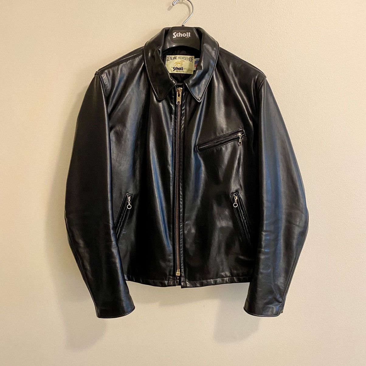 Schott 689H Horsehide Spread Collar Leather Jacket 42 | Grailed