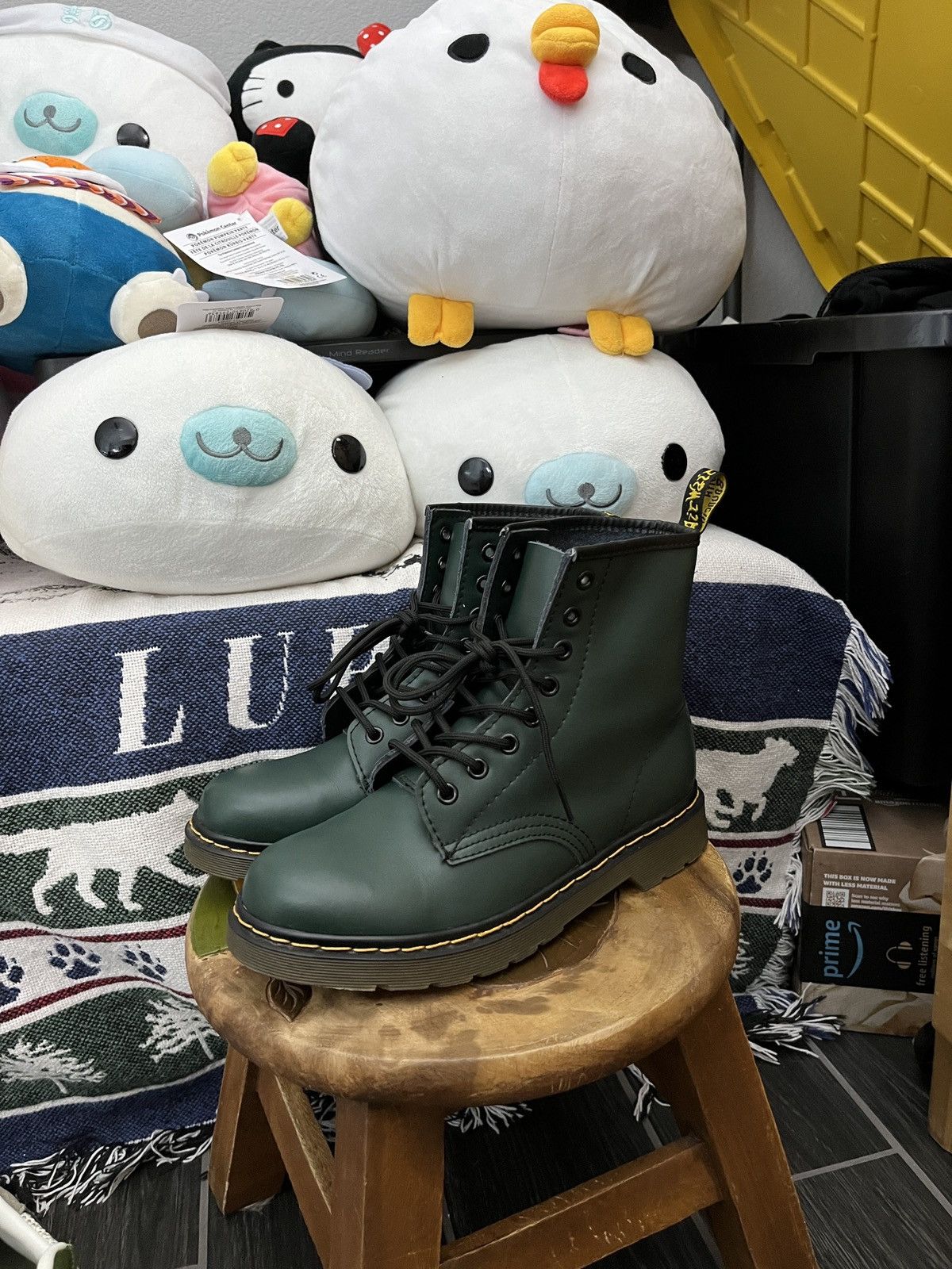 Vintage Doc Marten 1460 Leather lace up boot forest green | Grailed