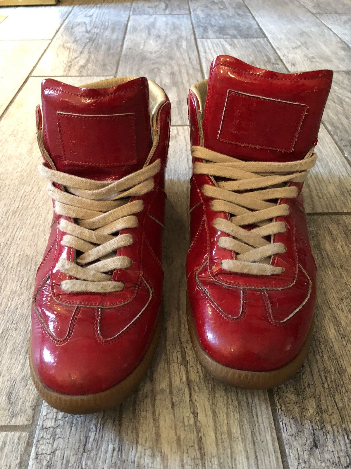 Maison Margiela Margiela Red Paten Leather With Gum Bottom | Grailed