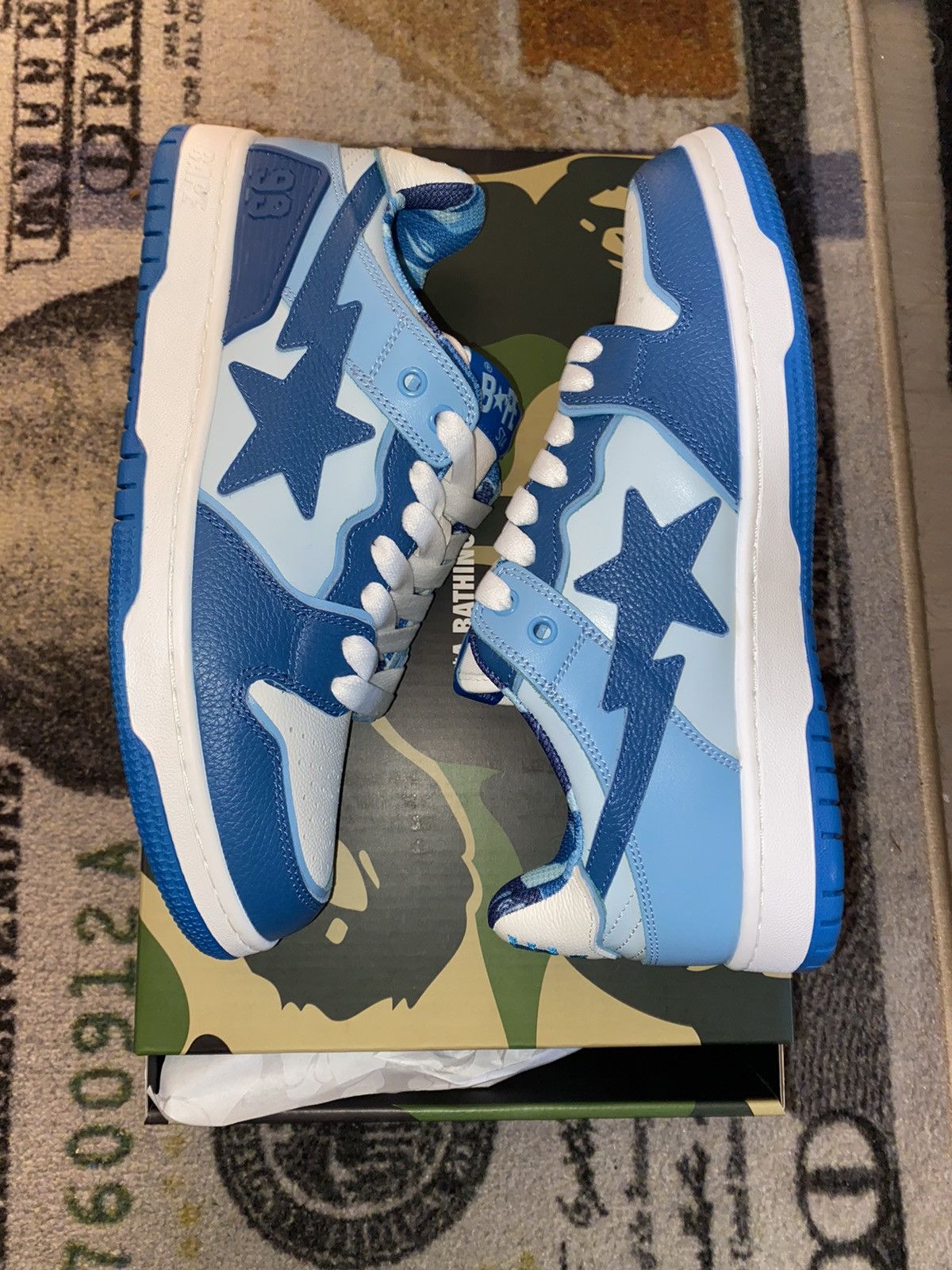 Bape A Bathing Ape Sk8 Sta ABC Camo Blue | Grailed