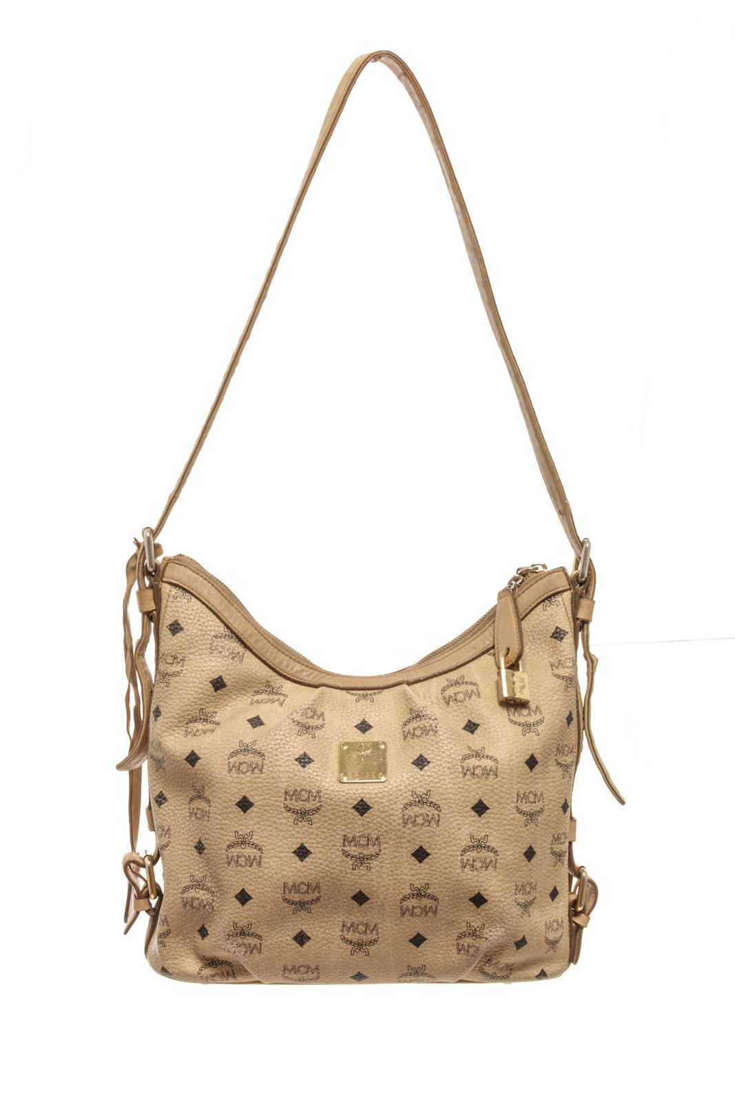 MCM MCM Cream Visetos Leather Shoulder Bag | Grailed