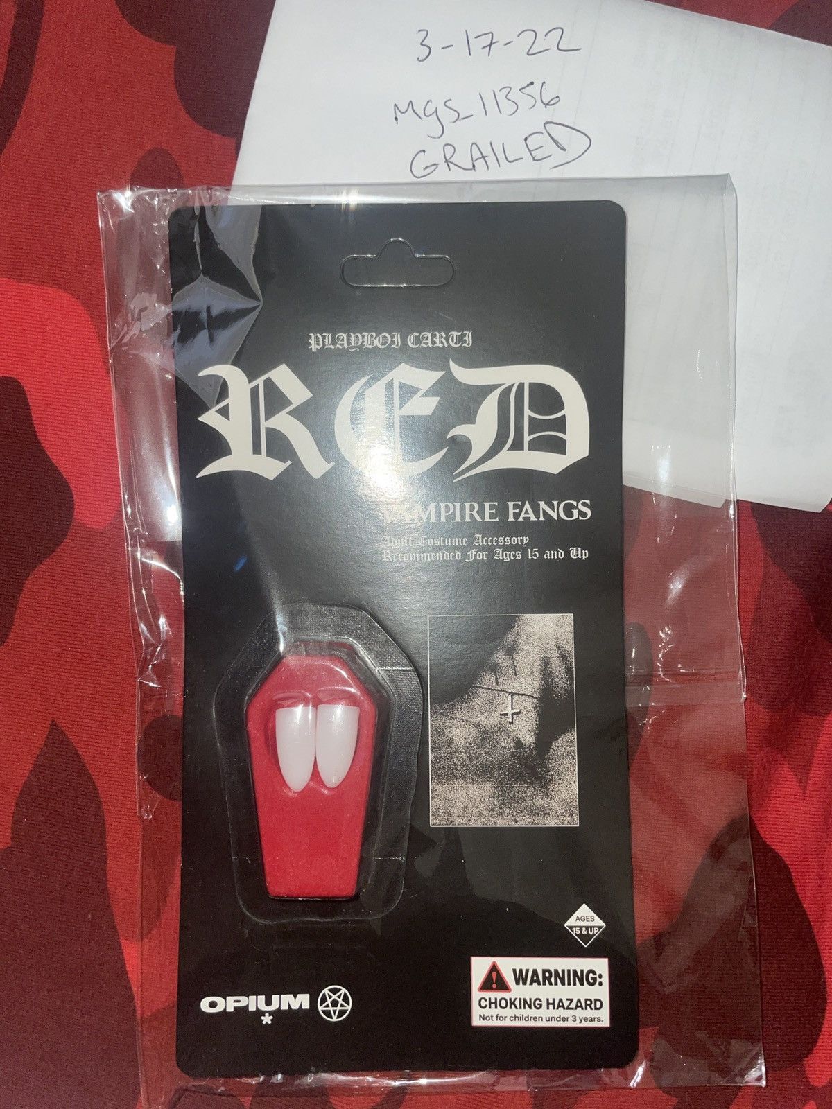 Playboi Carti WHOLE LOTTA RED Vampire Fangs Collectable WLR | Grailed