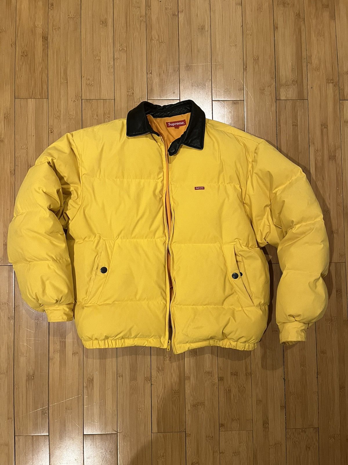 Supreme Supreme Leather Collar Puffy Jacket | Grailed