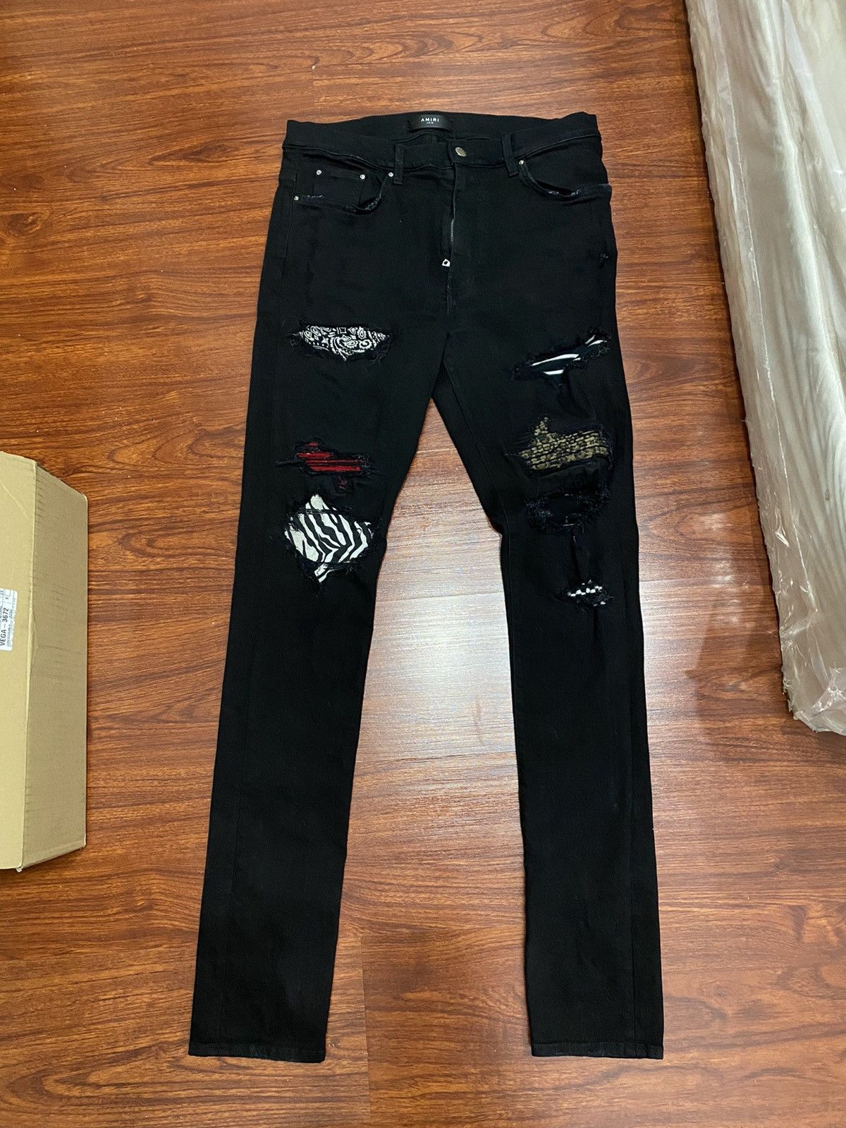Amiri Black Amiri MX1 Art Patch Jeans | Grailed