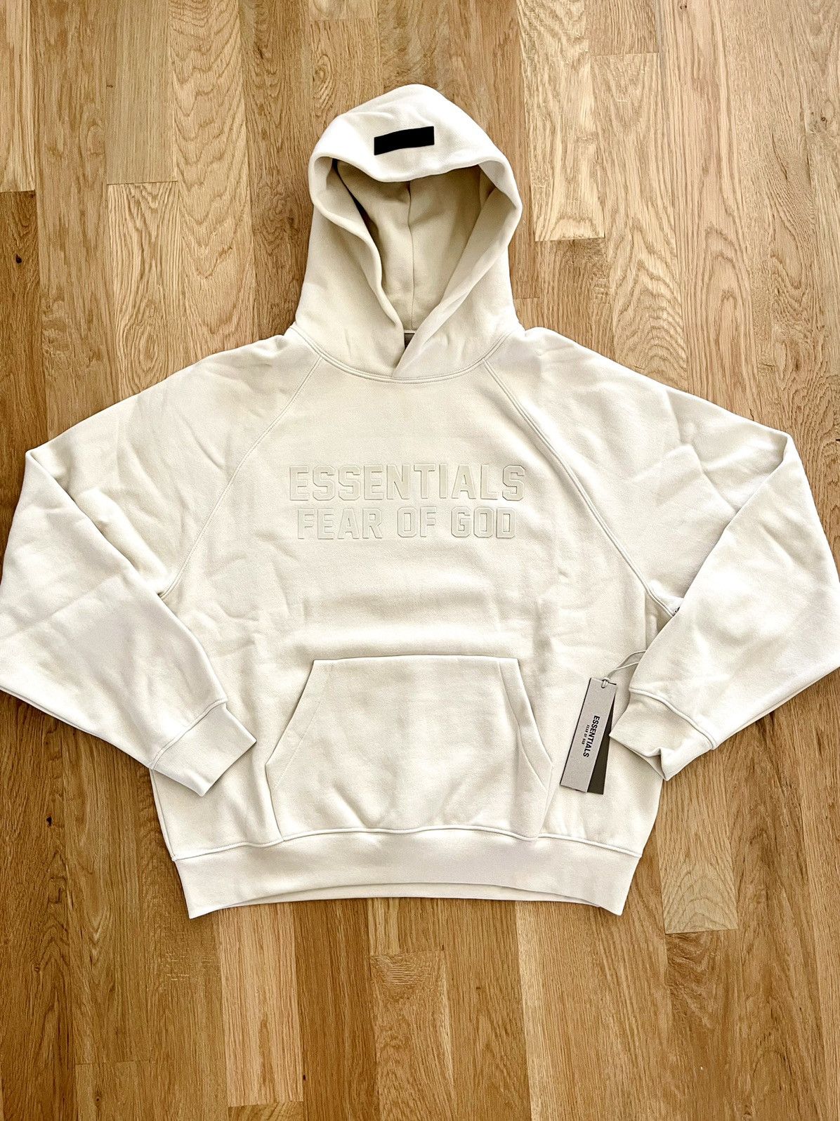 Fear of God Fear of God Essentials Hoodie Egg Shell size XL | Grailed