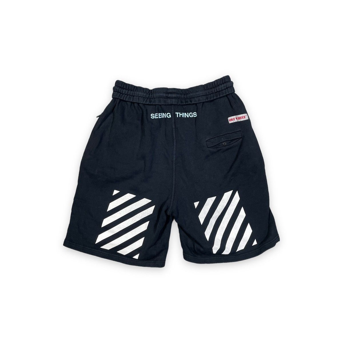 Off-White Black Diagonal Stripe Long Shorts | Grailed