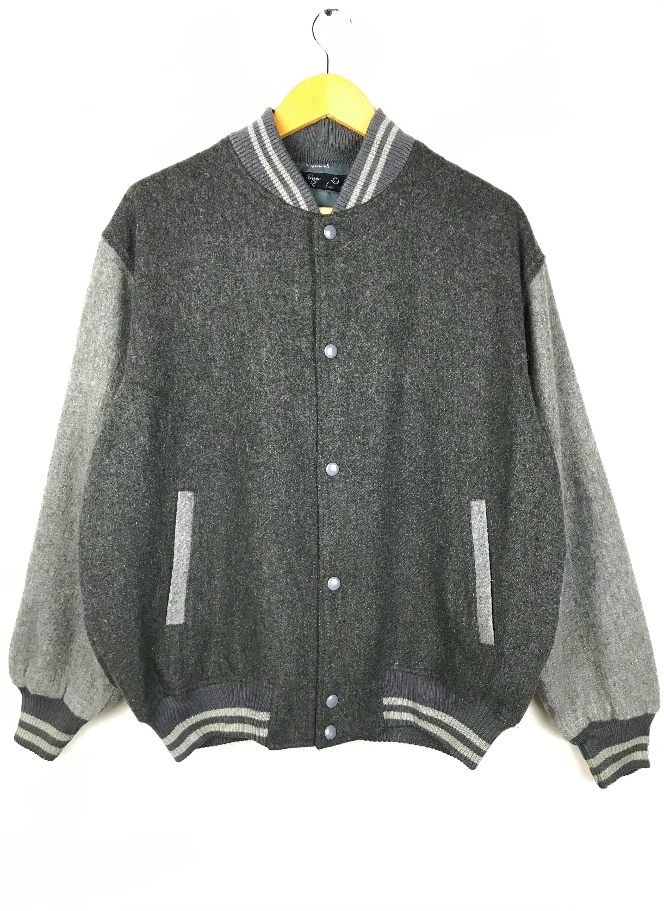 Designer × Vintage Vintage Three Bamboo Varsity Jacket Wool Cashmere ...