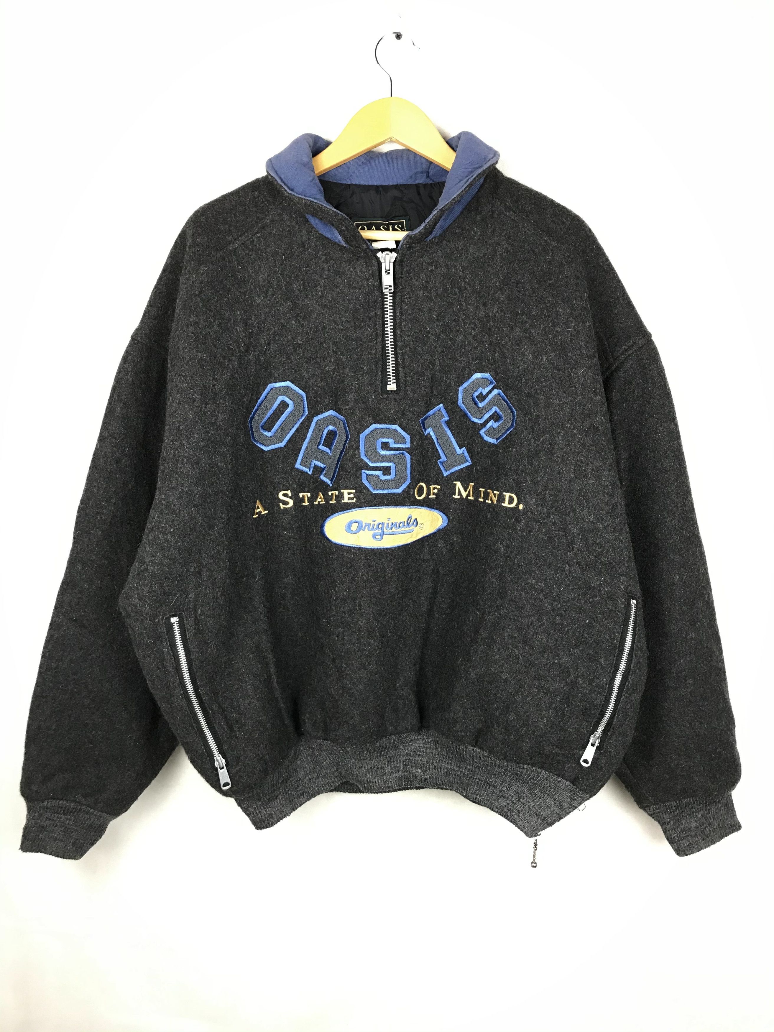 Designer × Varsity Jacket × Vintage Vintage Oasis Varsity Jacket Wool ...