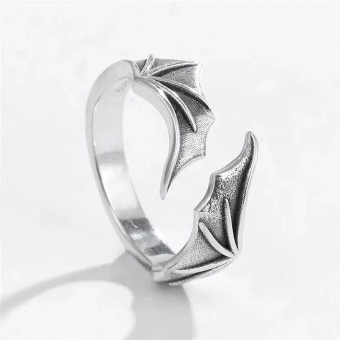 Vintage Bat Wings Ring Bones Goth Punk Rock Jewel Size 2ry Chrome | Grailed